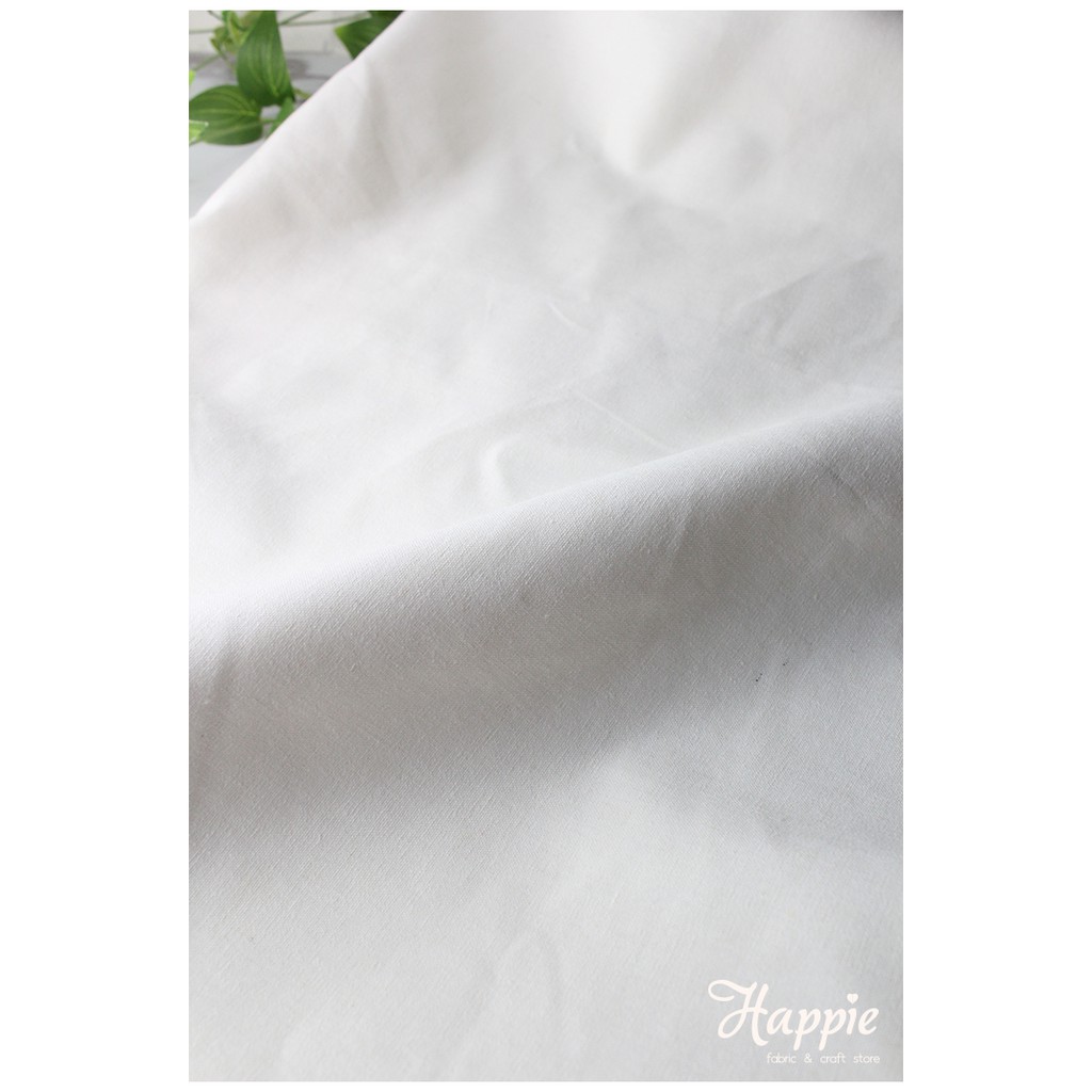 Jual [R417-008] Basic Linen White Fabric, kain katun linen, kain ...