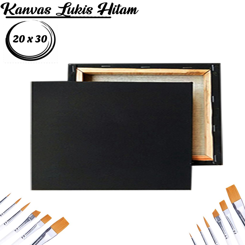 Jual Kanvas Lukis Hitam 20 X 30 Stretched Canvas Medium Texture ...