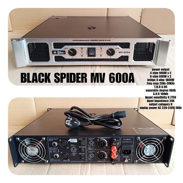 Jual POWER AUDIO BLACK SPIDER MV 600A POWERED AMPLIFIER mv60A sound ...