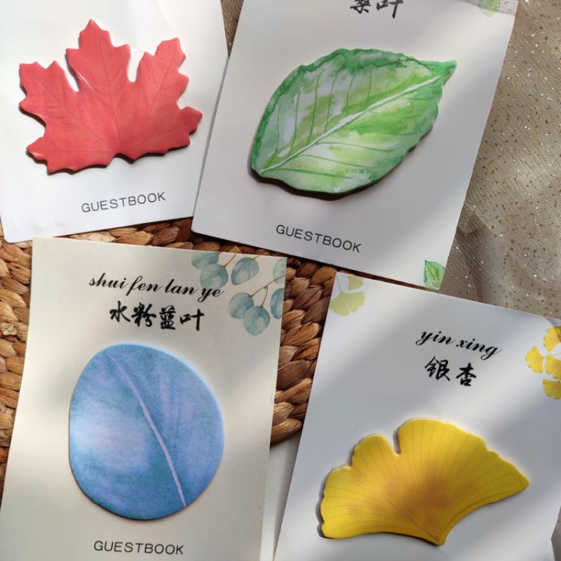 Jual Sticky Note Dedaunan Aesthetic Memopad memo kertas tulis tempel ...