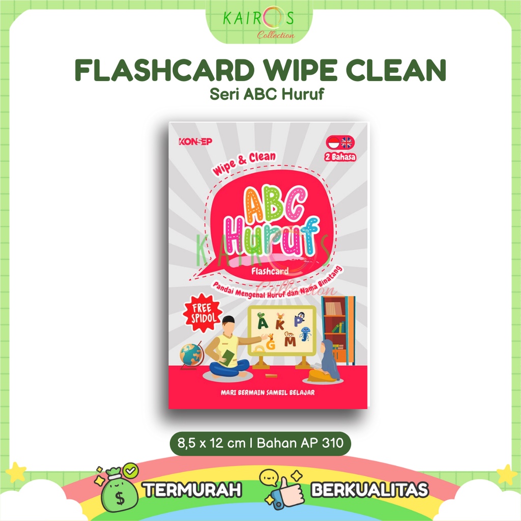Jual Flashcard Wipe Clean Seri ABC Huruf Kartu Pintar Belajar Balita ...