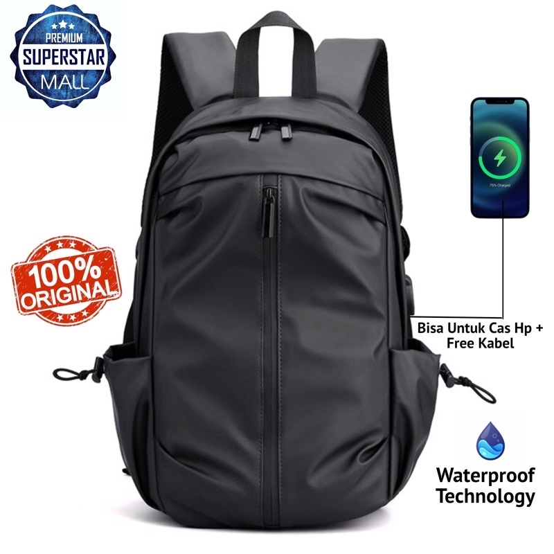 Jual Tas Ransel Laptop Usb Premium Anti Air Original Bisa Untuk Cas Hp ...