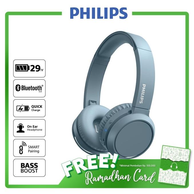 Jual Philips TAH4205 Blue On-ear Wireless Headphones / TAH 4205 ...