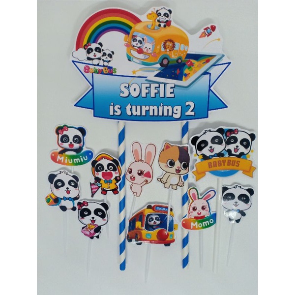 Jual TOPPER CAKE - HIASAN KUE ULANG TAHUN GAMBAR BABY BUS BISA CUSTOM ...