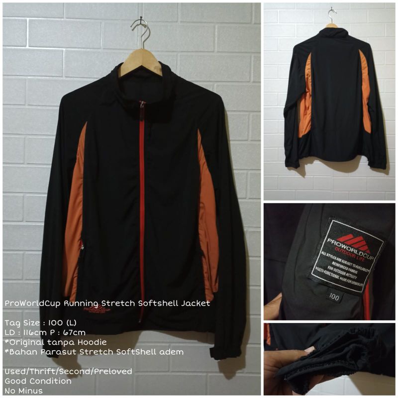 Jual ProWorldCup Running Stretch Softshell Jacket | Shopee Indonesia