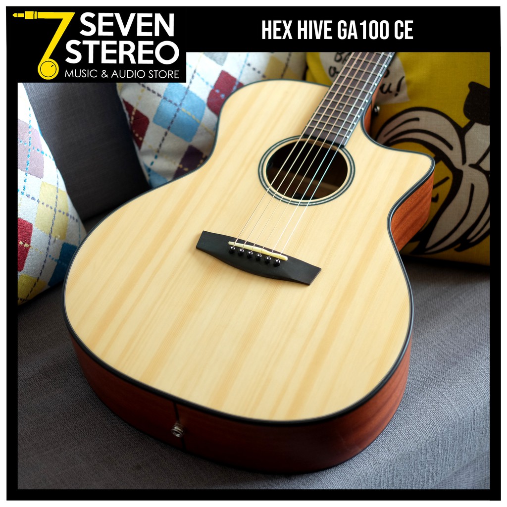 Jual HEX GA100 CEM Acoustic Electric Guitar | Shopee Indonesia