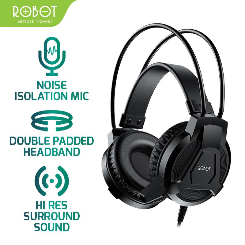 Jual ROBOT Headset Wired HP RH-P10 Headphone Dua Jack Audio 3,5mm With ...