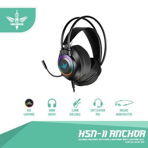 Jual NYK Headset Gaming Rgb Anchor Hs - N11 | Shopee Indonesia