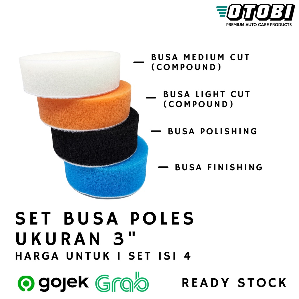 Jual Busa Pad Poles 3" Inch Set isi 4 u/ Polishing Motor & Sudut ...