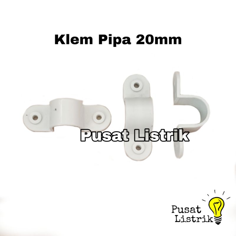 Jual Klem Pipa PVC 20mm Superty Clamp Conduit Listrik Putih 20mm harga ...