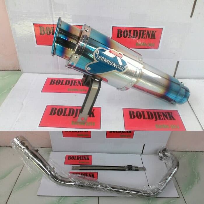 Jual Knalpot TERMIGNONI GP blue fullset R15/Xabre/Vixion/Cbr/sonic dll ...