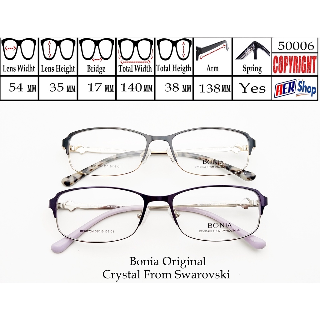 Jual frame BONIA CRYSTALS FROM SWAROVSKI ORIGINAL new kacamata minus ...