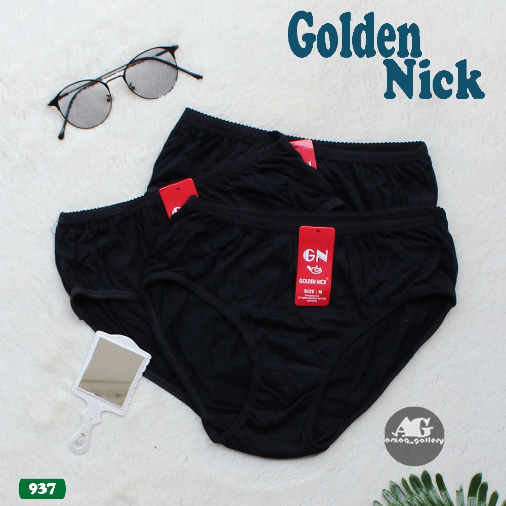 Jual ( 6pc ) CD Golden Nick HITAM | Celana Dalam Wanita 937 Hitam | CD ...
