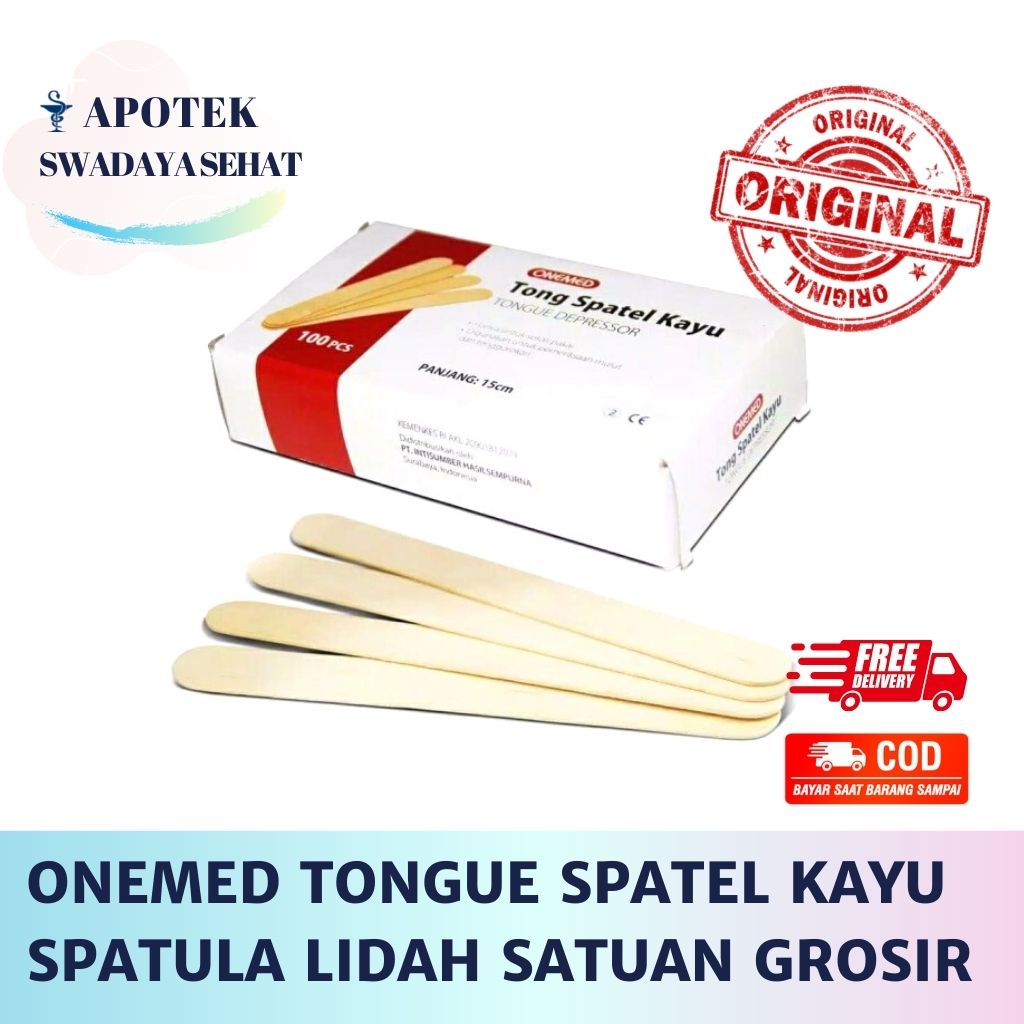 Jual ONEMED TONGUE SPATEL Kayu - Tong Spatula Lidah Sudip Satuan Ecer ...