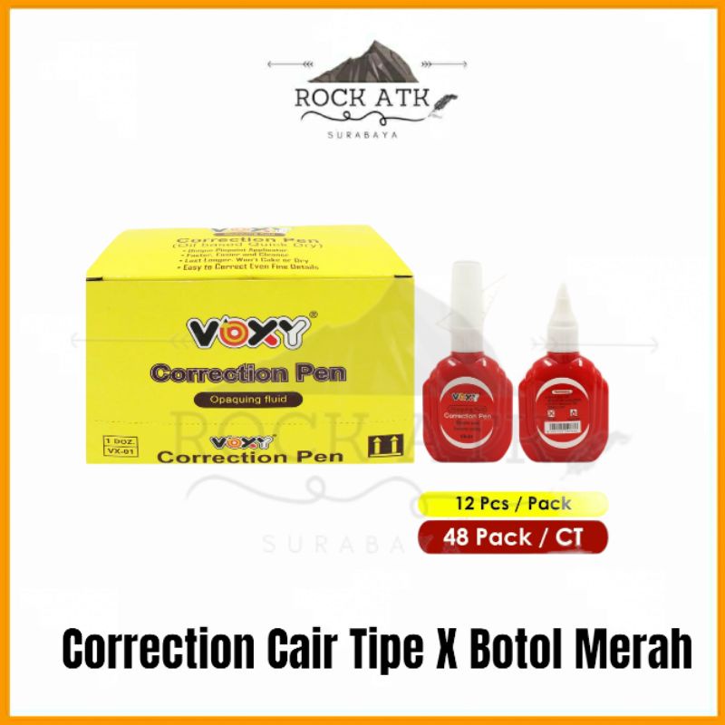 Jual Voxy Tip Ex Cair Penghapus / Corr Pen / Tipe X / Correction Pen Voxy Vx 01 Botol Merah (Pcs ...