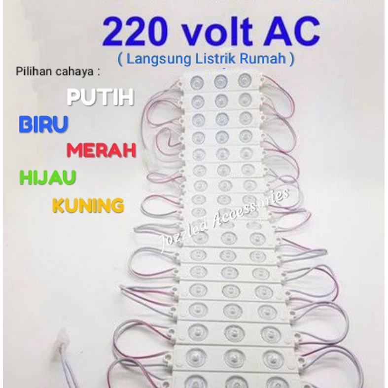 Jual lampu led modul strip 3 mata 220 Volt AC Langsung Listrik Rumah ...