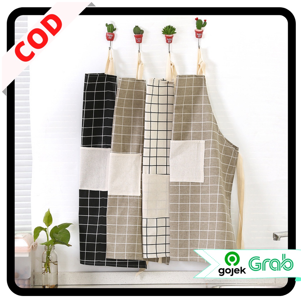 Jual KAISSO - CELEMEK APRON MASAK KAIN PELINDUNG PAKAIAN DAPUR BAHAN ...