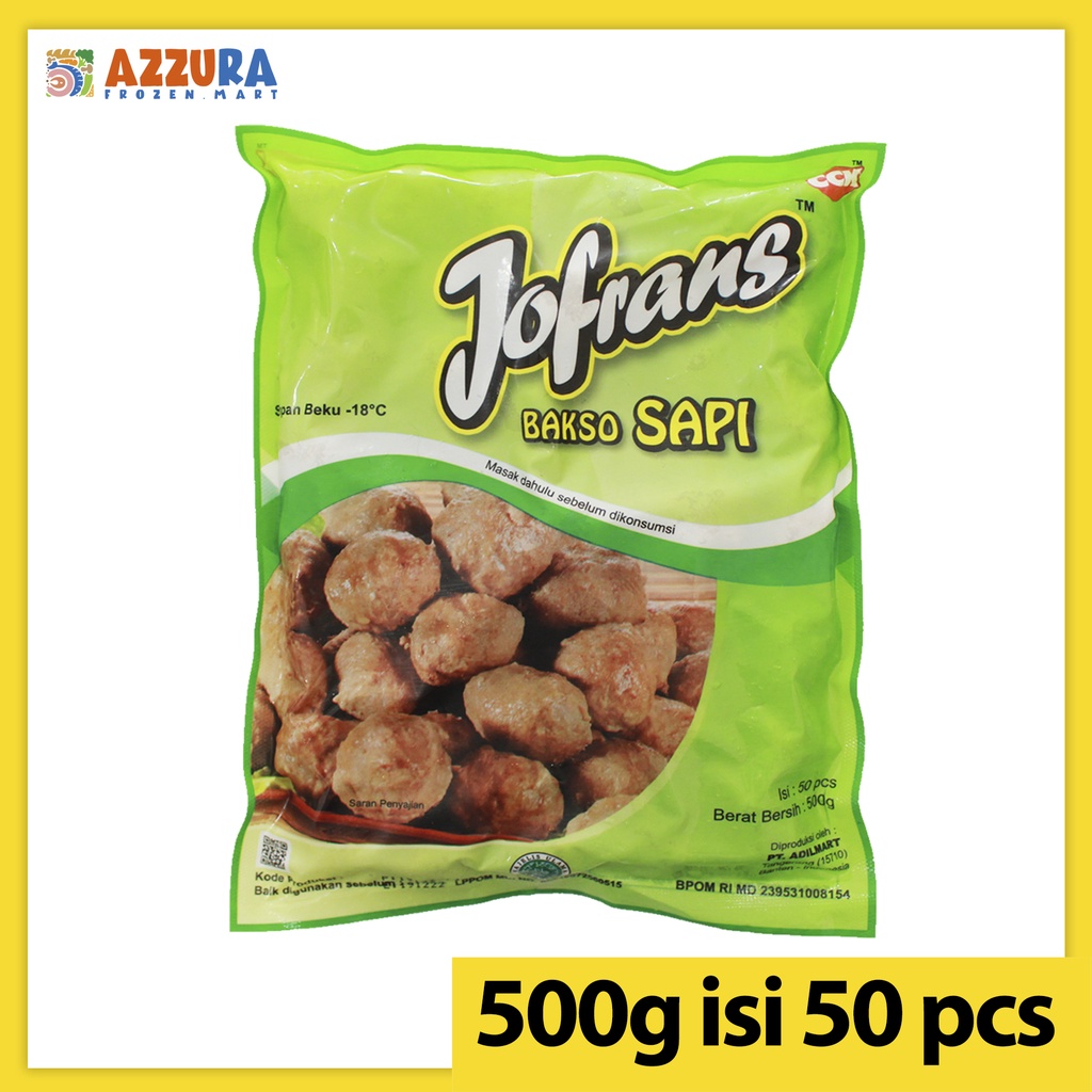 Jual Jofrans Bakso Daging Sapi isi 50 butir 500g | Shopee Indonesia