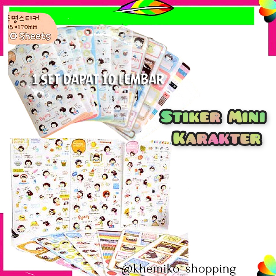 Jual KMK Stiker Sticker Mini KR 3 Lucu Mungil Emotikon Emoticon Motif ...