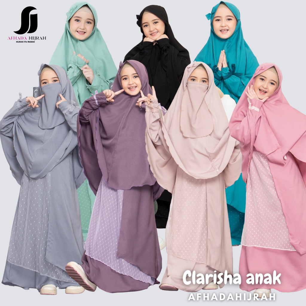 Jual Gamis set cadar anak clarisha terbaru baju dan hijab instan syari free niqab | Shopee Indonesia