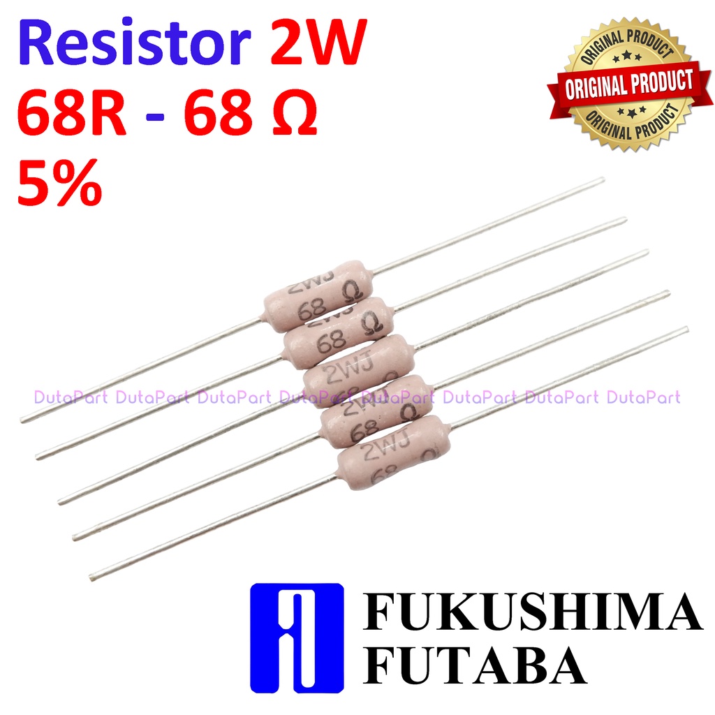Jual Resistor 68R Ohm 2 Watt 5% ORIGINAL FUTABA 2W 68 R HIGH QUALITY ...