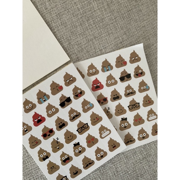 Jual Poop emoji peel-off sticker sheet | Shopee Indonesia