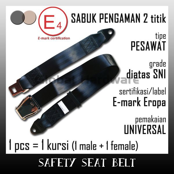 Jual Sabuk Pengaman Safety Seat Belt 2 Titik Pesawat Mobil Universal ...