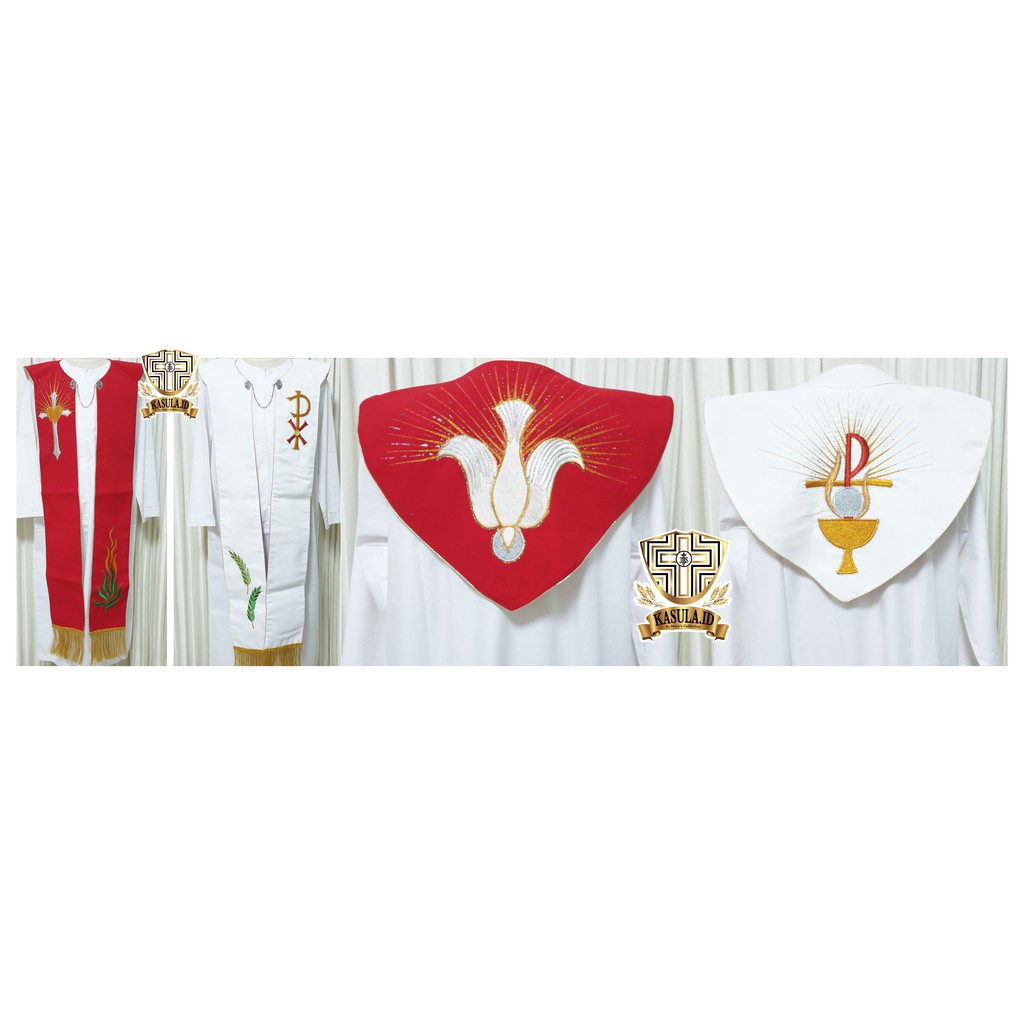 Jual Stola 2 Warna Putih Merah Jubah Romo Katolik 20 | Shopee Indonesia