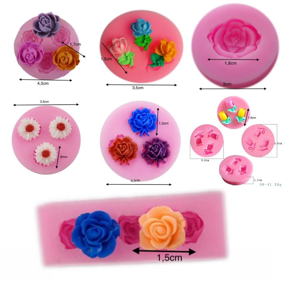 Jual cetakan bunga MINI KECIL silicone/cetakan coklat/cetakan fondant ...