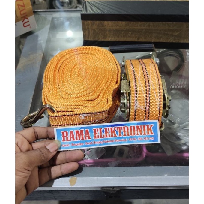 Jual tali ratchet tie down track belt tali krek 5 cm 8 meter pengikat ...