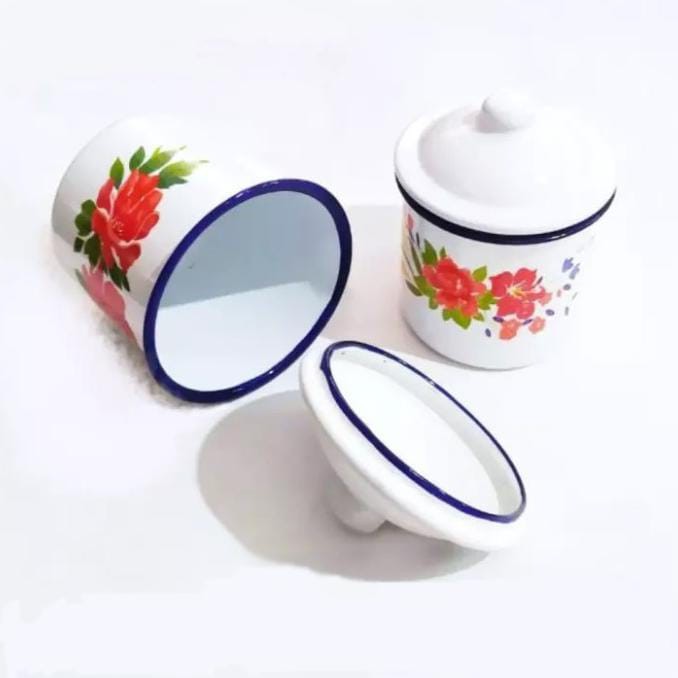 Jual Mug Enamel Seng Kaleng Jadul Kembang Bunga Tempat Minum Gelas ...