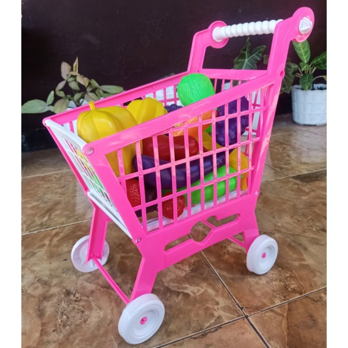 Jual Mainan Anak Troly Keranjang Buah & Sayur Besar Kereta Dorong ...