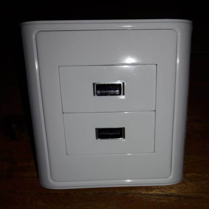 Jual FACEPLATE 2x PORT SYNC USB DATA LURUS f-f WALL PLATE USB female ...