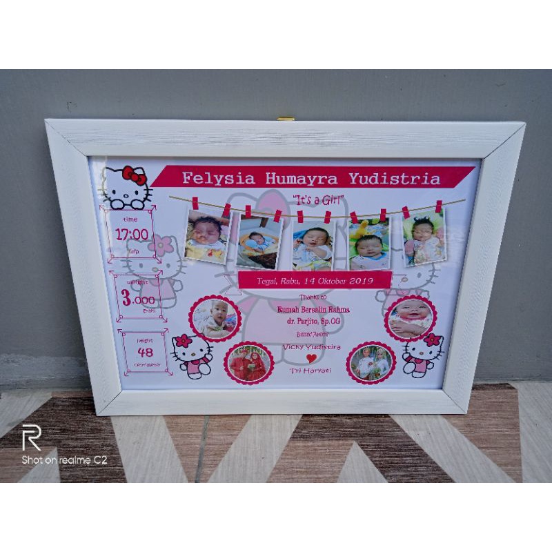 Jual Biodata Bayi Pigura Keren Dekorasi Dinding / Bingkai Foto A4 ...