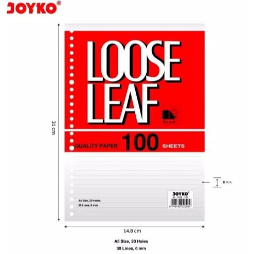 Jual Loose Leaf Kertas Isi Binder Joyko A5 - 100 Lembar | Shopee Indonesia