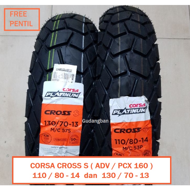 Jual Paket ADV Cross S 110 80 14 & 130 70 13 Tubeless Semi Trail ...