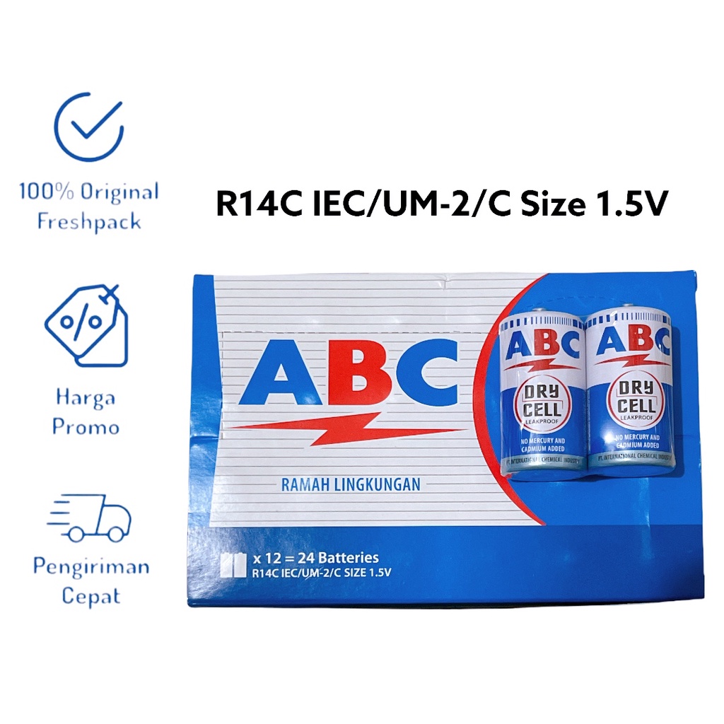 Jual Baterai ABC R14C Type C (BESAR) | Shopee Indonesia