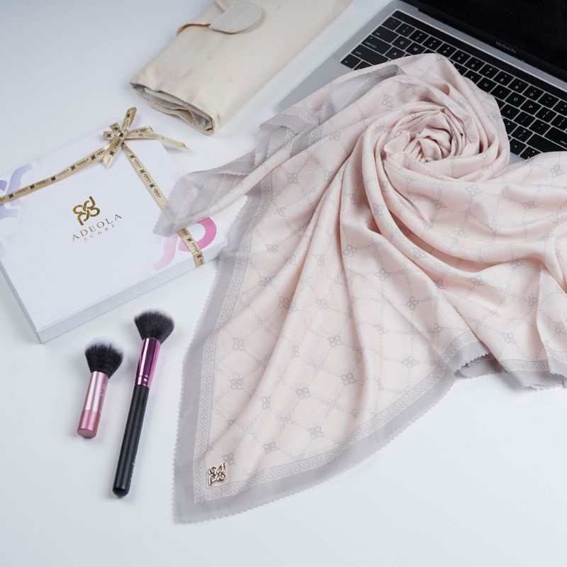 Jual HIJAB SEGIEMPAT VOAL MOTIF SUBLIM LASERCUT Adeela Monogram series ...