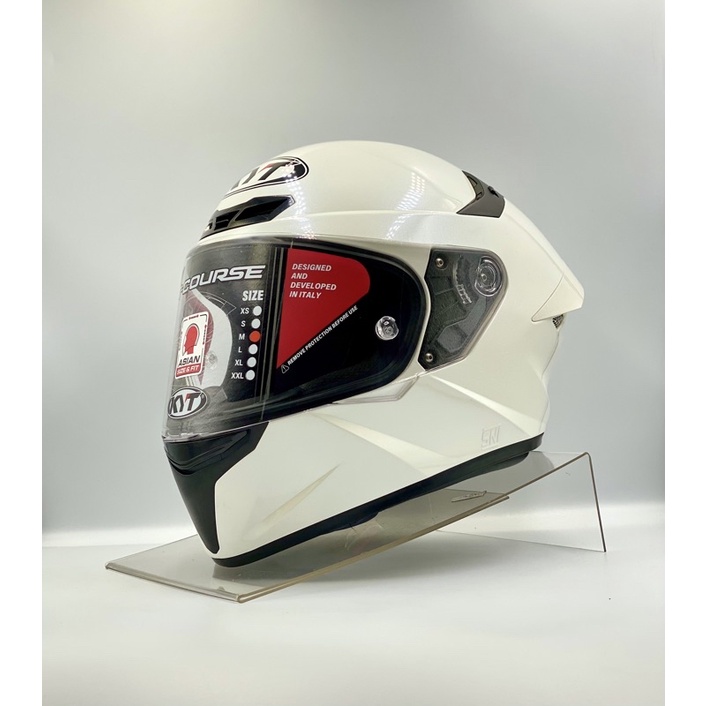 Jual KYT HELM TT COURSE SOLID WHITE GLOSSY - KYT FULL FACE - TTC POLOS ...