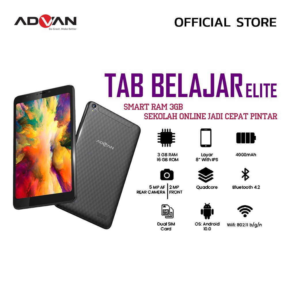 Jual BONUS CASE !! ADVAN TABLET BELAJAR ELITE 8 INCH 3/16 GB GARANSI ...