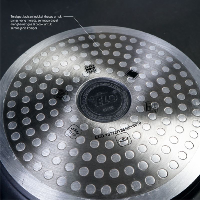 Jual Elo pot alucast with glass lid 16 cm | Shopee Indonesia
