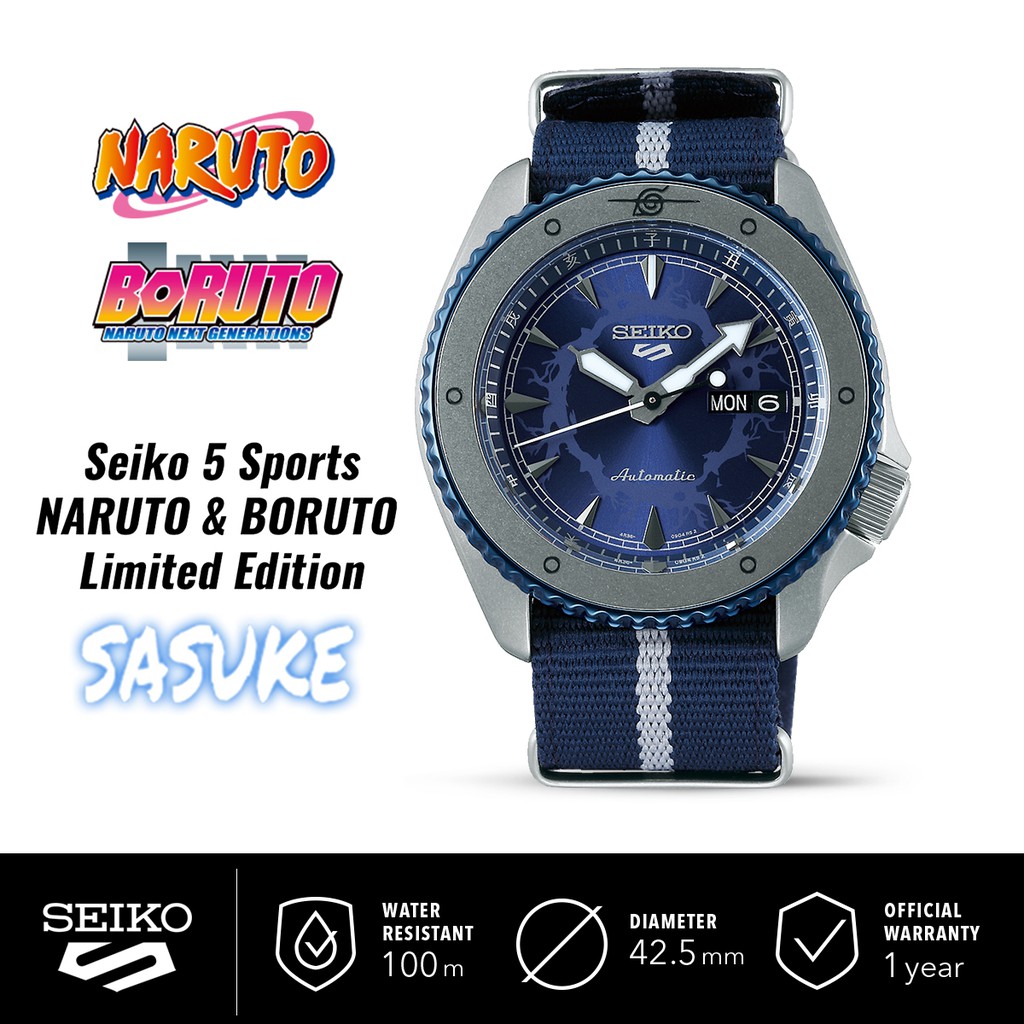 Jual Seiko 5 Sports Original Naruto & Boruto Sasuke Model SRPF69K1 Jam ...