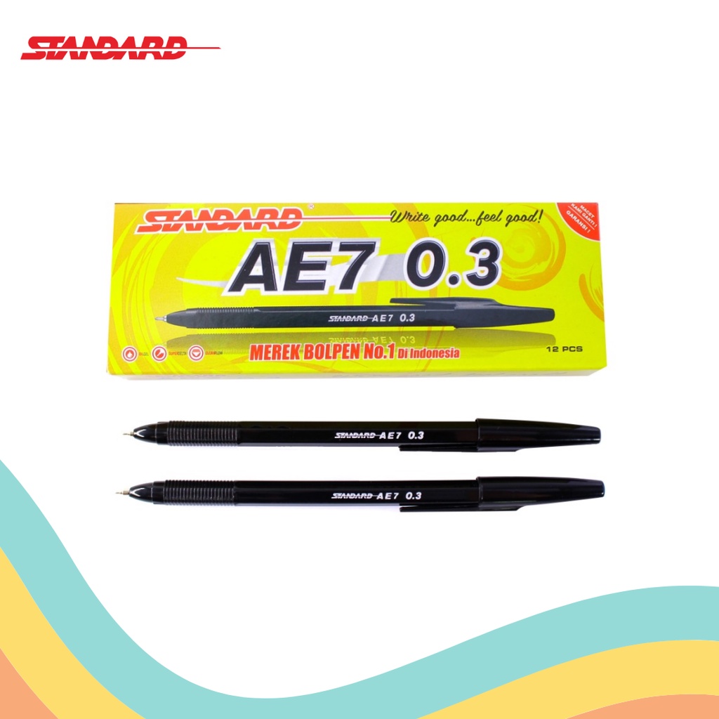 Jual BALLPOINT STANDARD AE-7 0.3 (12 PCS) | Shopee Indonesia