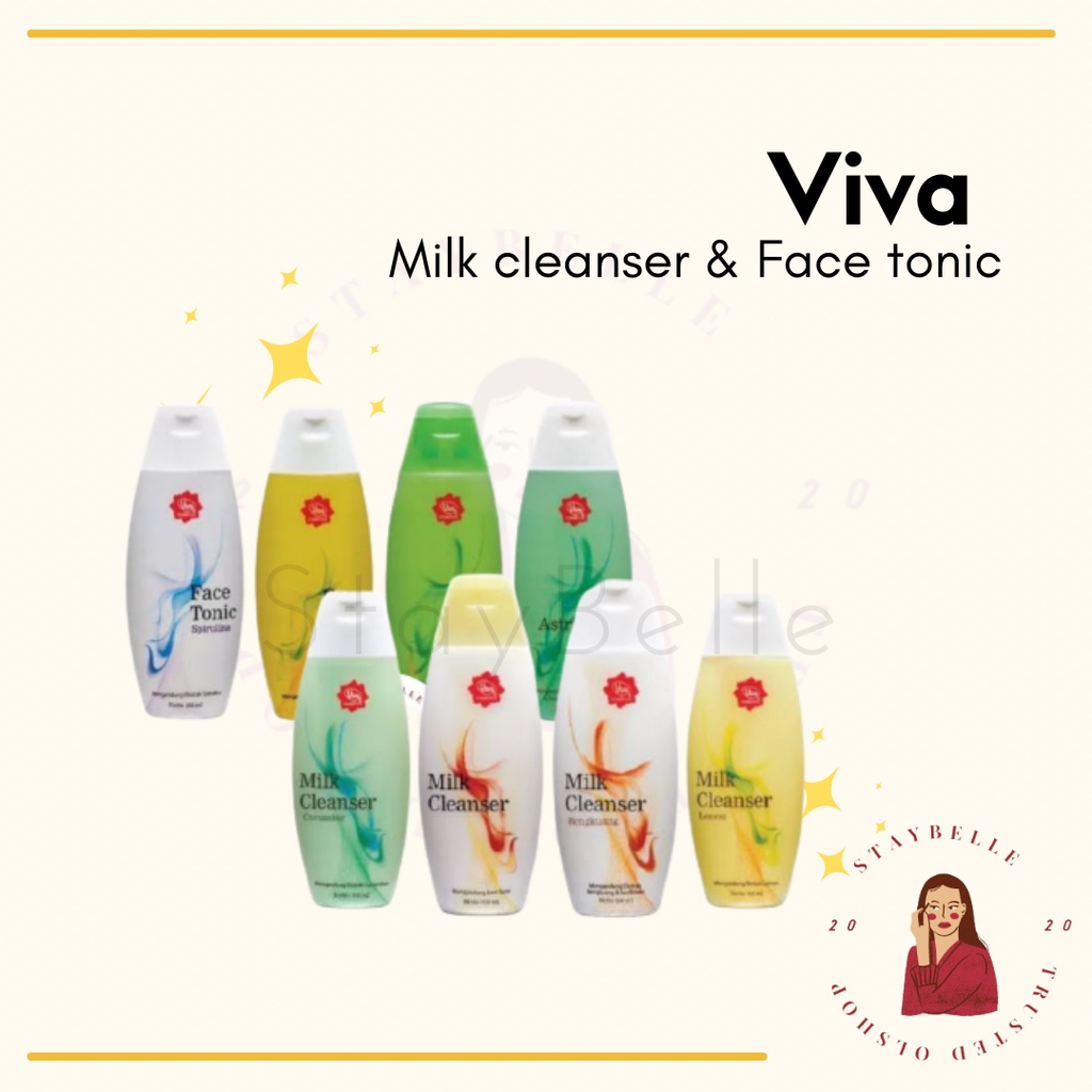 Jual Viva Milk Cleanser Face Tonic Astringent Bengkuang Green Tea ...