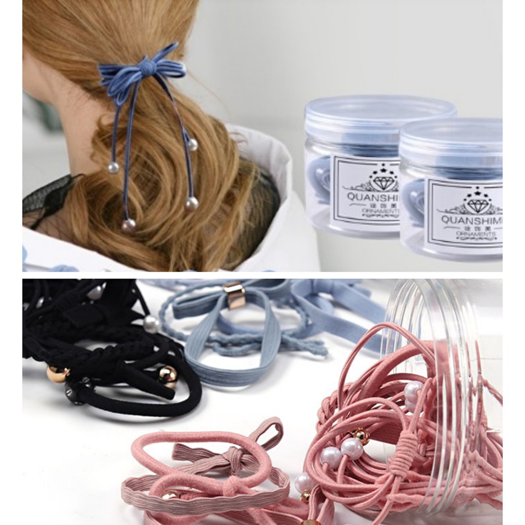 Jual Ikat Rambut Simple Bahan Karet Gaya Untuk Wanita 12 in 1 | Shopee ...