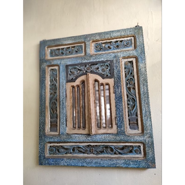 Jual kaca ukir model jendela / cermin krepyak model bali ukir jepara ...