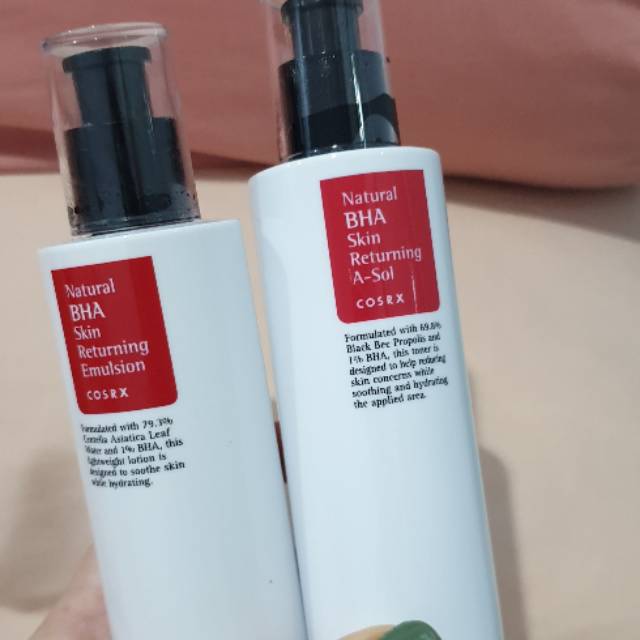 Jual COSRX natural BHA skin returning A-sol & skin returning emulsion ...