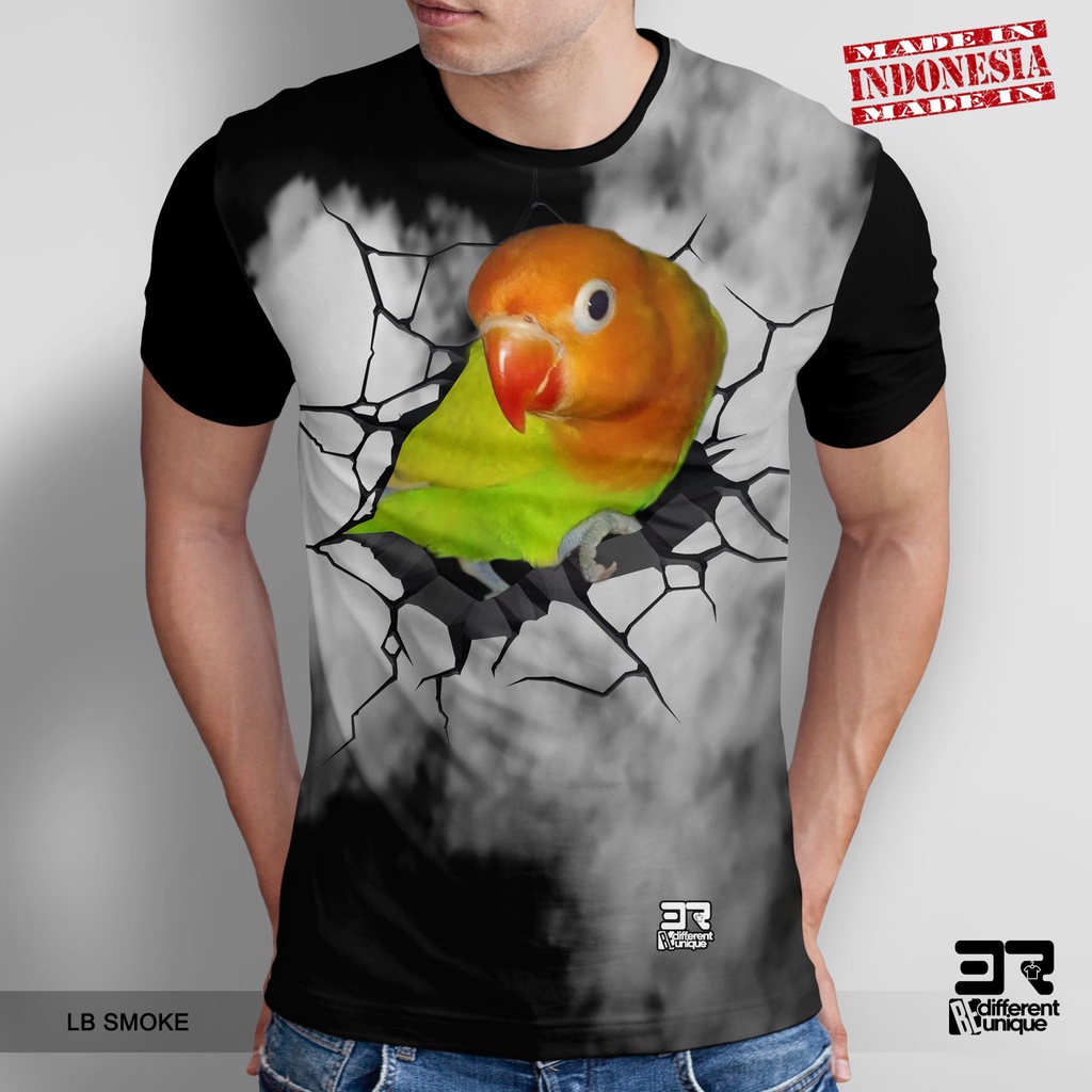 Jual [ COD ] KAOS PRINTING GAMBAR BURUNG LOVE BIRD SMOKE - BAJU KICAU ...