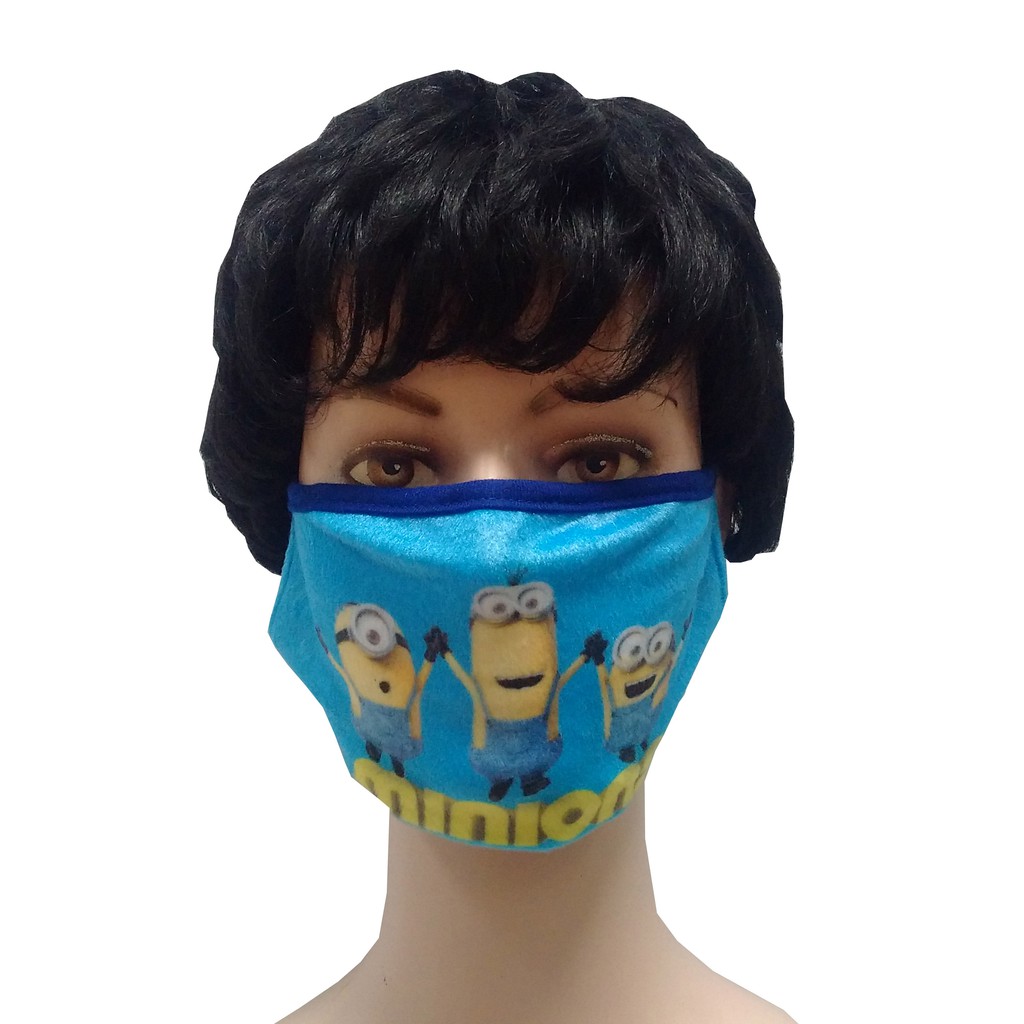 Jual Masker Kain 3 Lapis/ply Katun Motif Kartun Minion - Tebal & Lembut ...