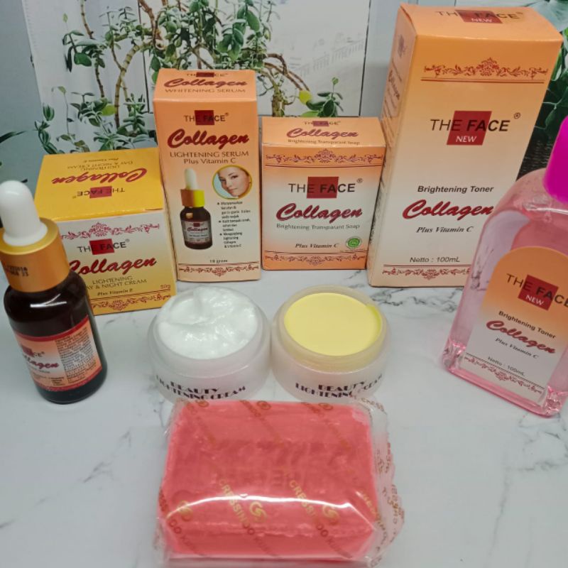 Jual Paket Collagen The Face BPOM 5in1/Sabun Batang.toner.serum.cream ...